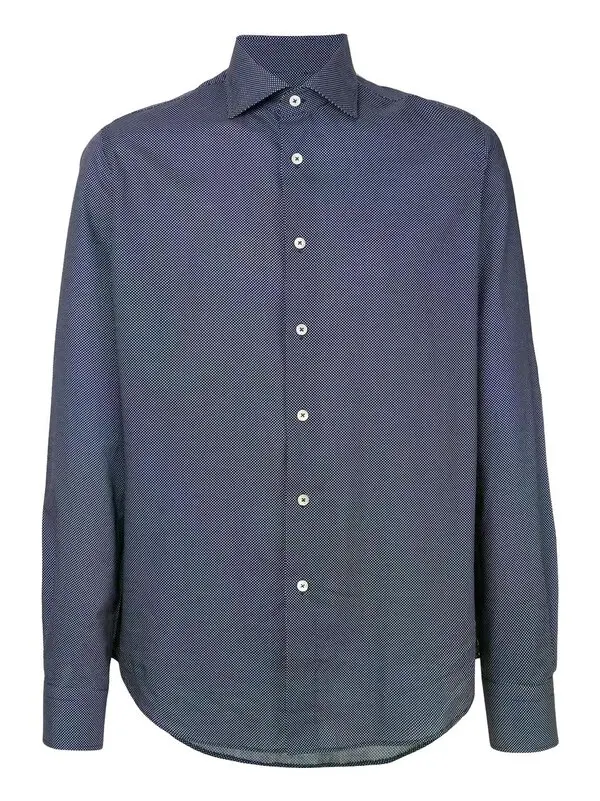 DELL'OGLIO Dotted Print Shirt - Blue