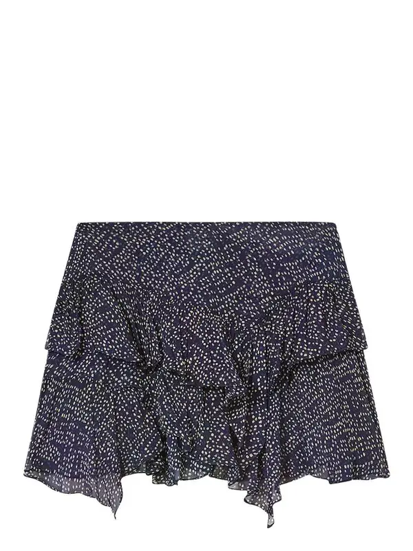MARANT ETOILE Lolita Ruffled-hem Mini Skirt - Blue