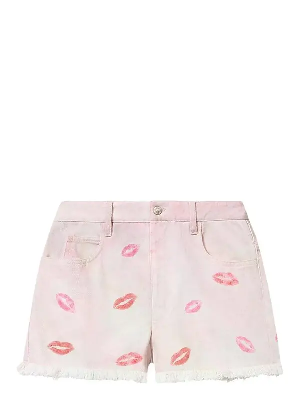 MARANT ETOILE Lesia Lips-print Shorts - Pink