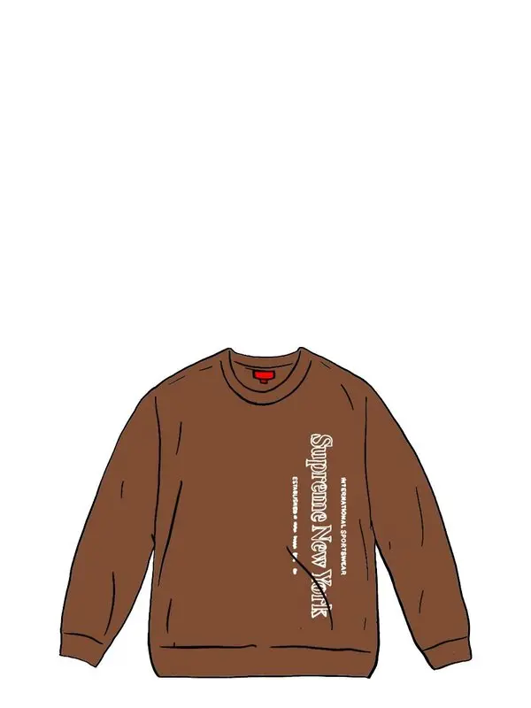 Supreme Side Logo Crewneck Sweatshirt - Brown