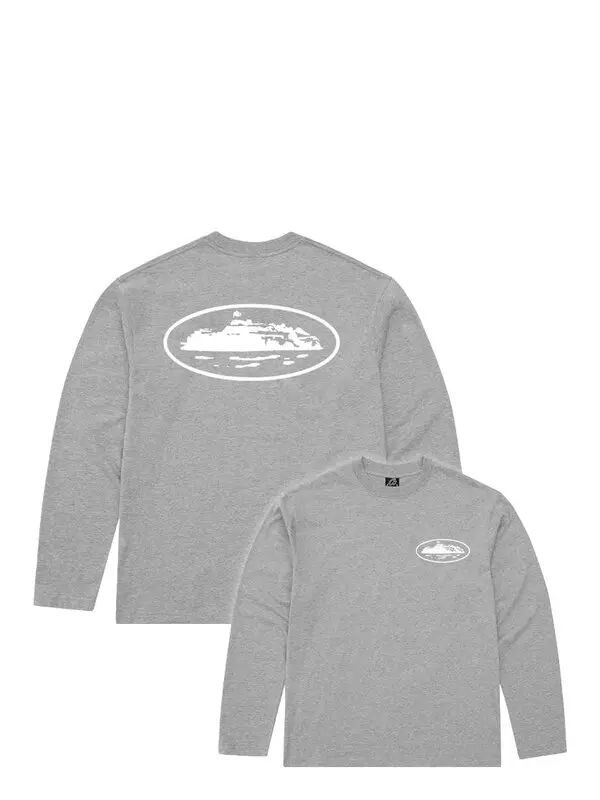 CORTEIZ Og Island Logo Long Sleeve T-shirt - Grey