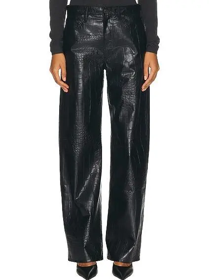 AGOLDE Embossed Wide Leg Pants - Croc