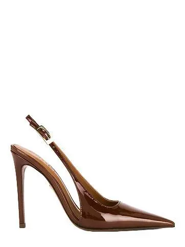 Retrofete Cindy Slingback Patent Leather Stiletto Heels - Brown