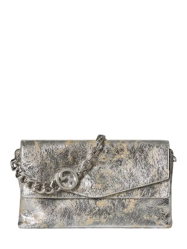 Gucci Large Shoulder Bag With Chain - Silver