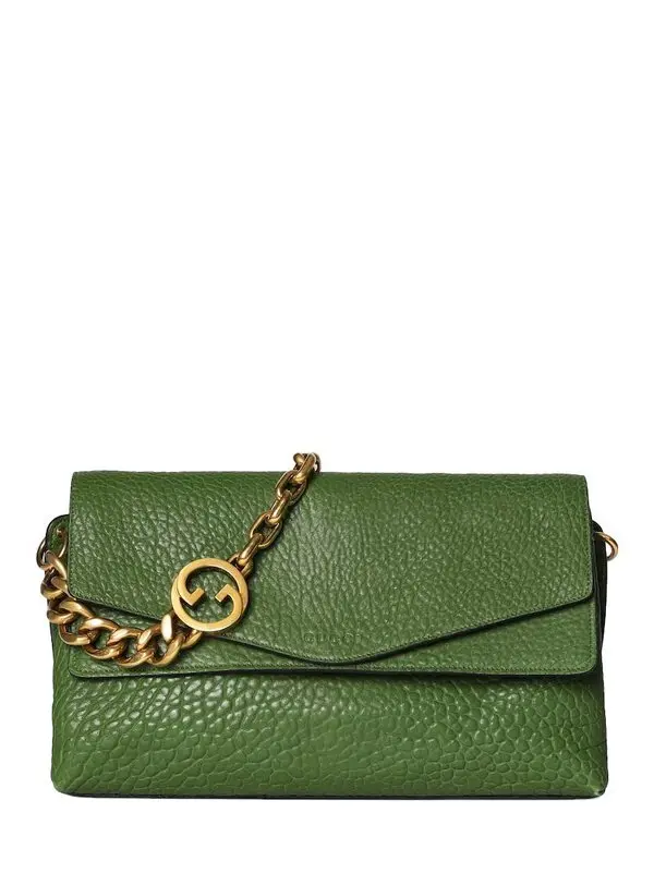Gucci Large Shoulder Bag With Chain - Green