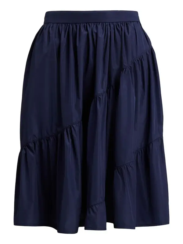 Ralph Lauren Taffeta Kyle Midi Skirt - Navy