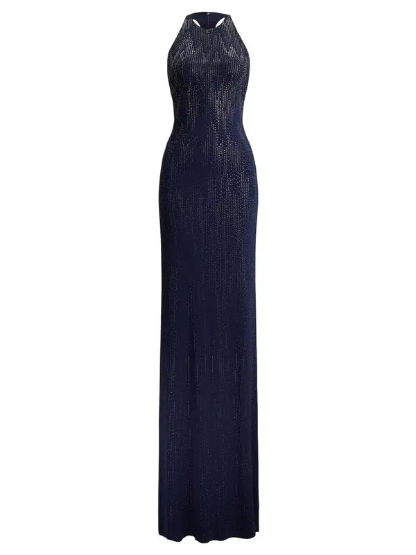 Ralph Lauren Embellished Claeton Maxi Dress - Navy