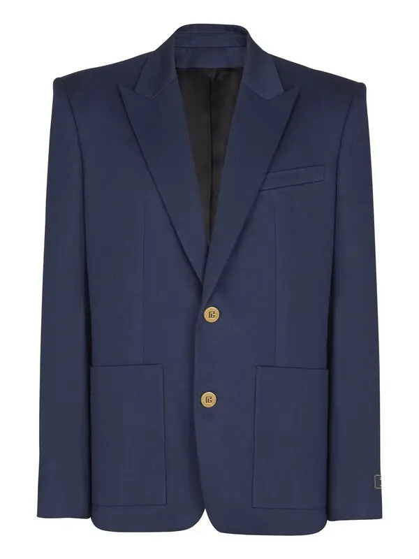 Balmain Cotton Twill Blazer - Navy