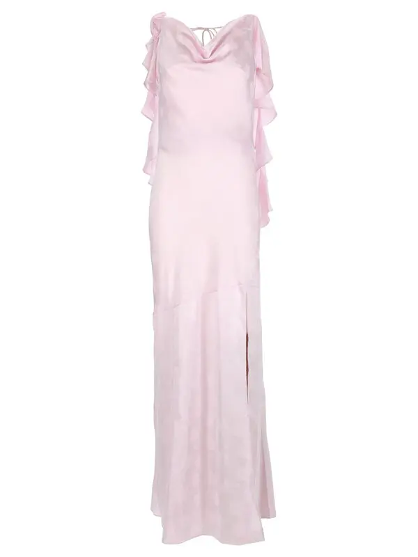Remain Birger Christensen Long "waterfall" Dress - Pink