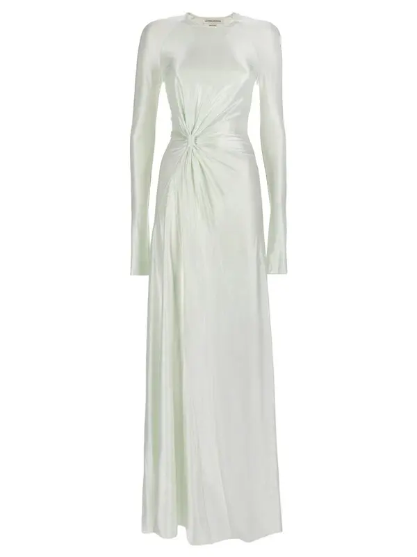Victoria Beckham Twist Waist Long Dress - Green