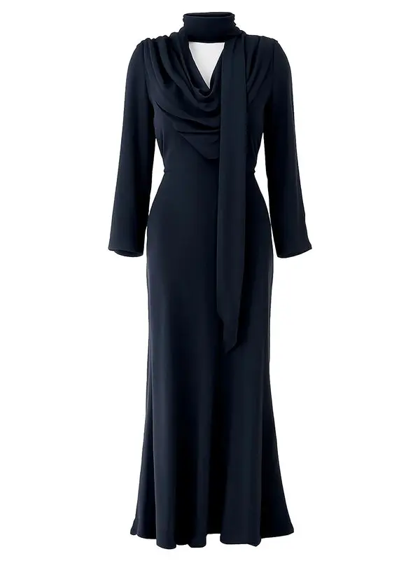ROTATE BY BIRGER CHRISTENSEN Long Draped Dress - Blue