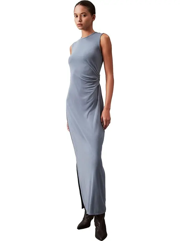 Calvin Klein Refined Jersey Gathered Maxi Dress - Caspian Sea