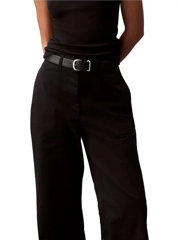 Calvin Klein Wide Leg Stretch Chino Pants - Black Beauty
