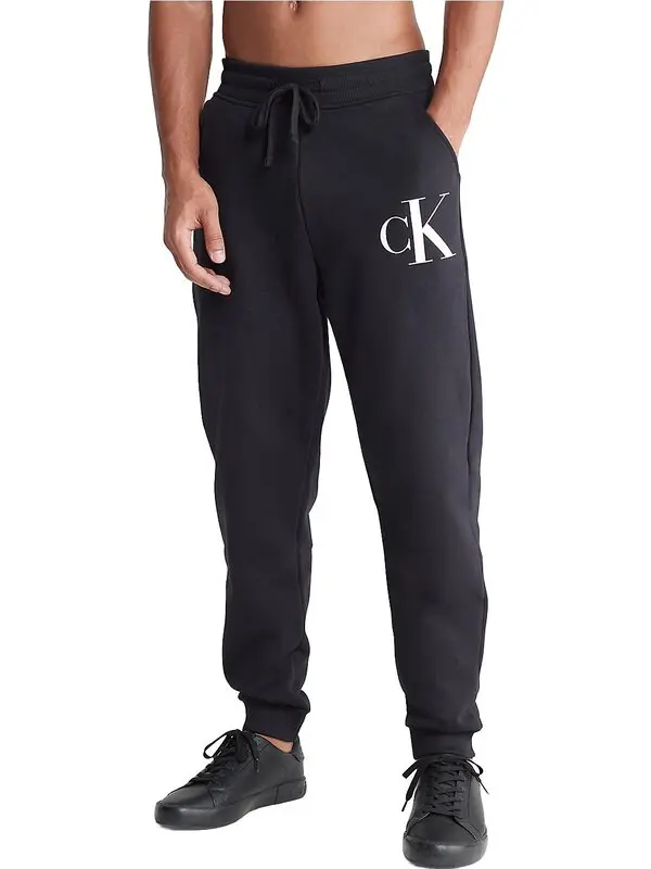 Calvin Klein Monogram Logo Fleece Joggers - Black