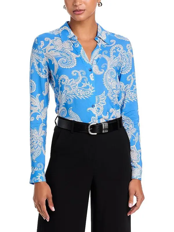 L'Agence Holly Long Sleeve Blouse - Regatta Blue