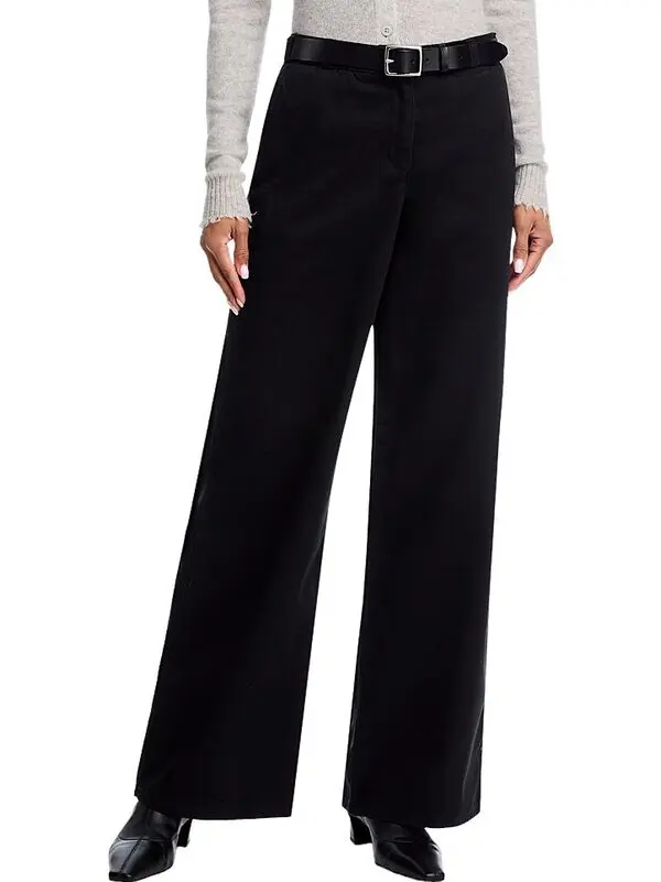 RE/DONE Mid-rise Wide Leg Pants - Washed Black