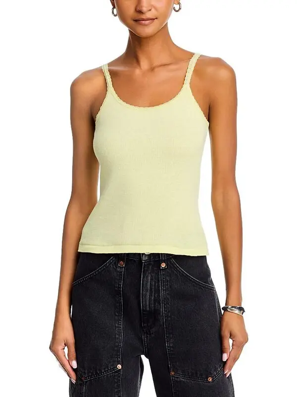 RE/DONE Lace Strap Tank Top - Limeade