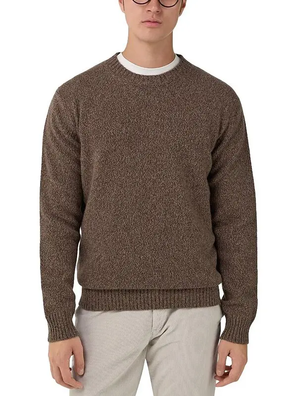 Boggi Milano Mouline Wool Crewneck Sweater - Brown