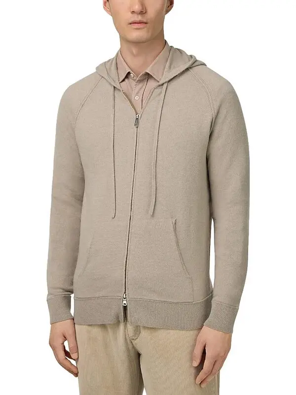 Boggi Milano Cashmere Blend Hoodie - Taupe