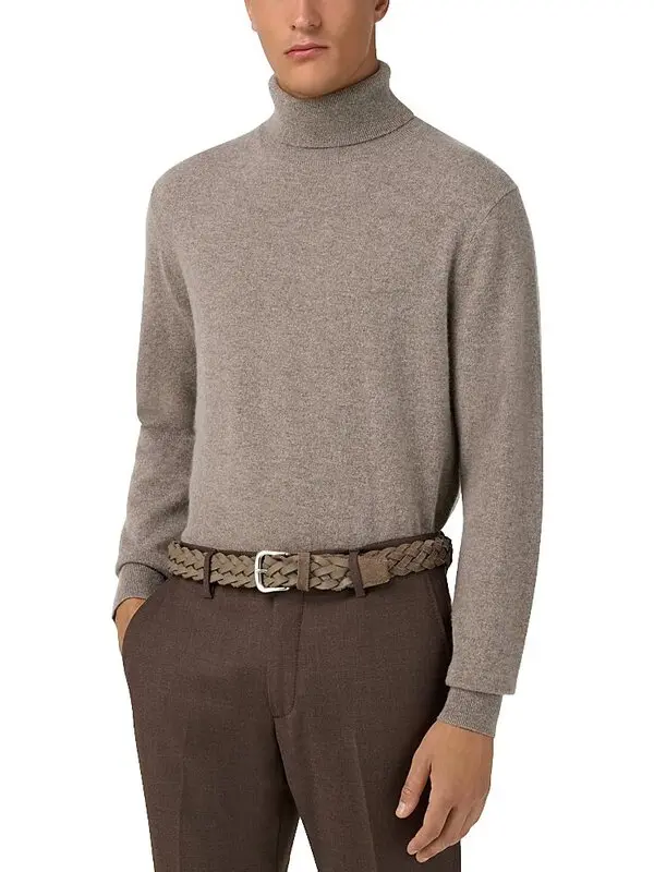 Boggi Milano Cashmere Turtleneck Sweater - Taupe