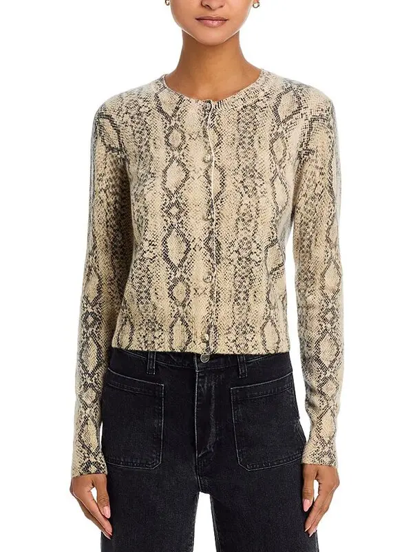 FRAME Cashmere Snake Cardigan - Camel Multi