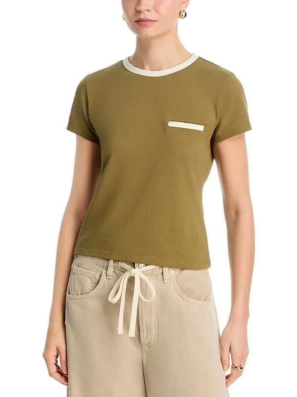 FRAME The Pique Baby Tee - Military Multi