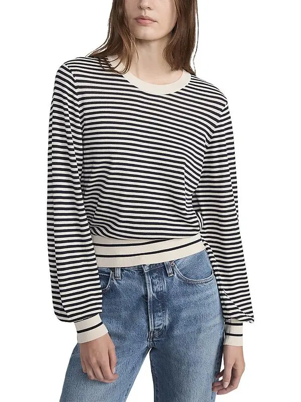 FRAME The Striped Knit Sweater - Cream Multi
