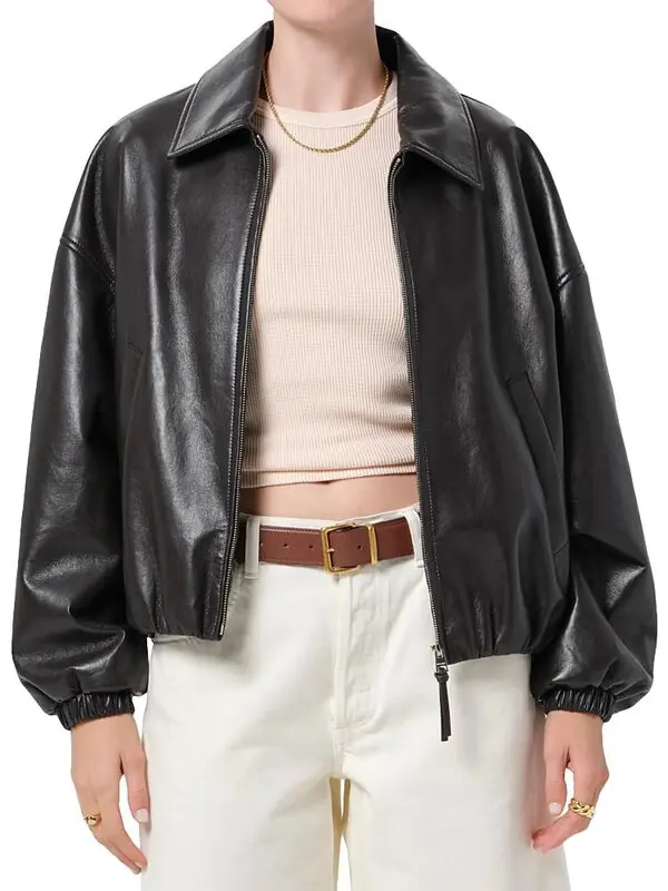 Citizens Of Humanity Bubble Hem Bomber Jacket - Chocolate