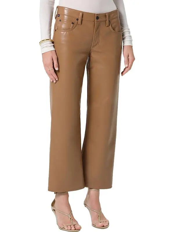 Citizens Of Humanity Faye Vintage Straight Leather Jeans - Pale Toffee