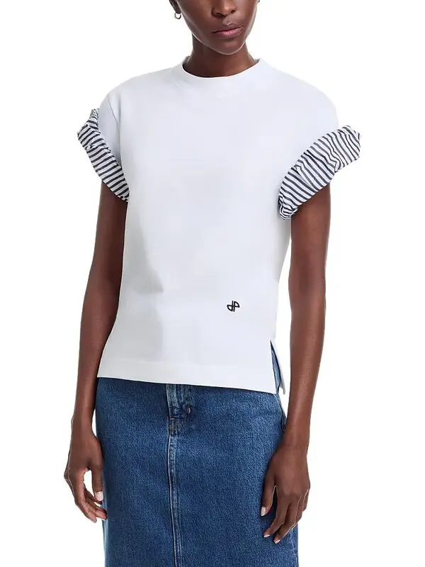 PATOU Faille Sleeved Tee - White