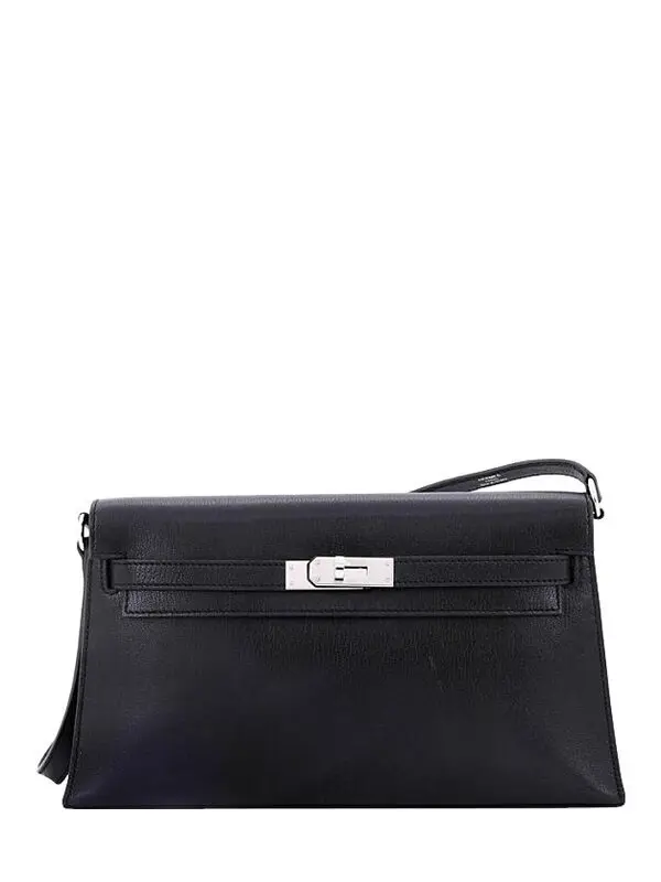 HERMES Kelly Elan Shoulder Bag Chevre Chamkila - Black