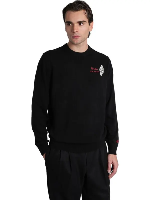 MC2 SAINT BARTH Embroidered Wool Knitwear - Black