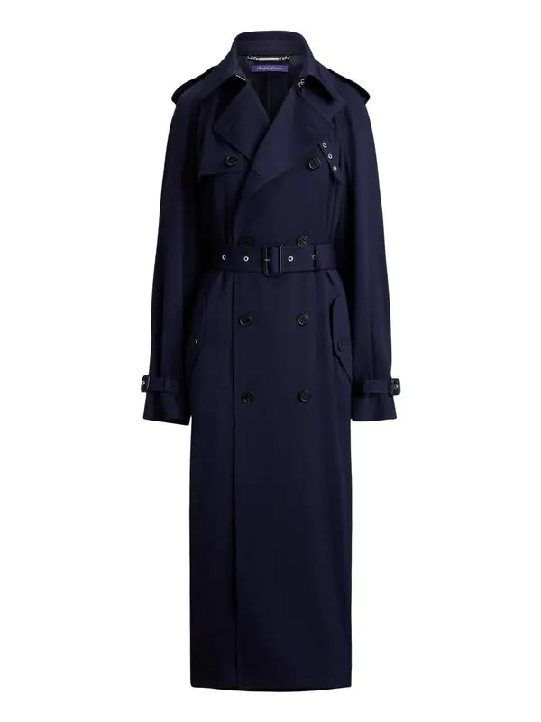 Ralph Lauren Wool-blend Alecia Trench Coat - Navy