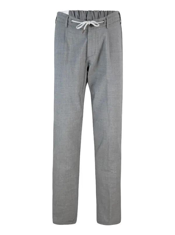 Eleventy Wool-blend Trousers - Light Melange Gray