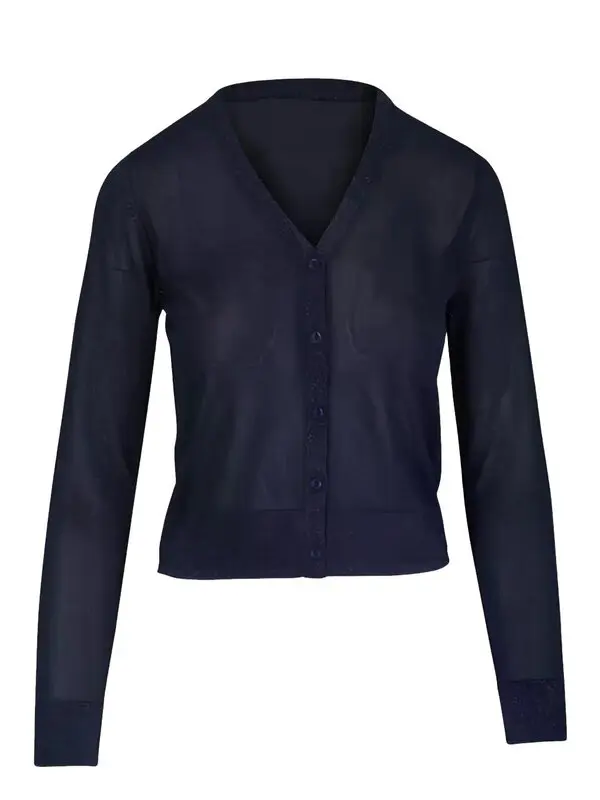 Kinross Cashmere V-neck Cardigan - Blue