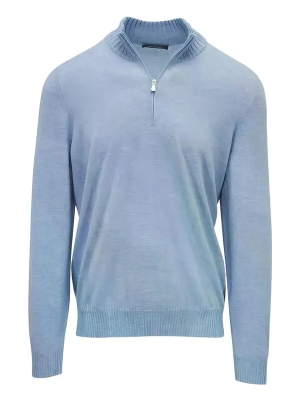 GRAN SASSO Zip-up Sweater - Blue