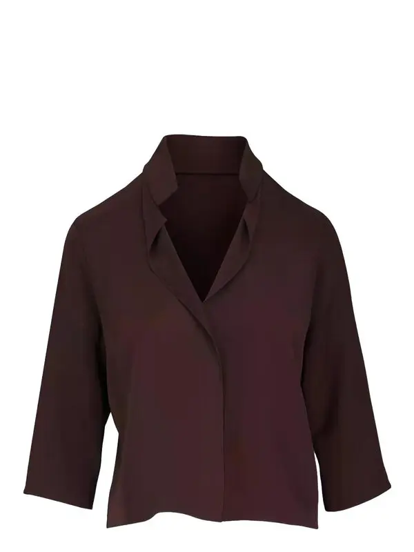 PETER COHEN Frolic V-neck Blouse - Brown