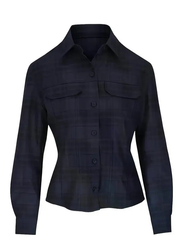 Akris Check Flap-pocket Shirt - Blue