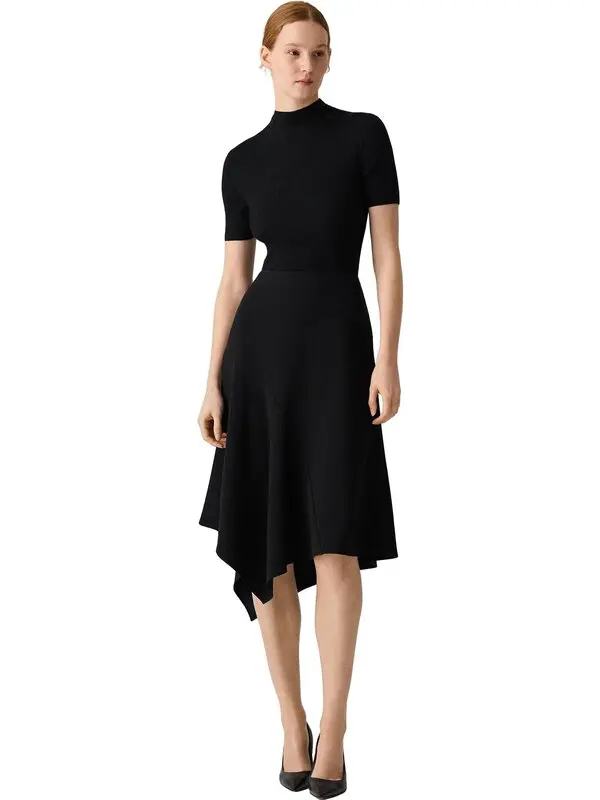 Theory Panel Drape Skirt - Black