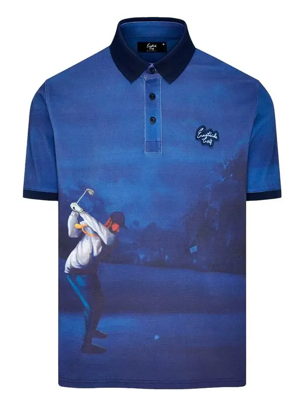 EASTSIDE GOLF Piqué Graphic Polo - Blue Void