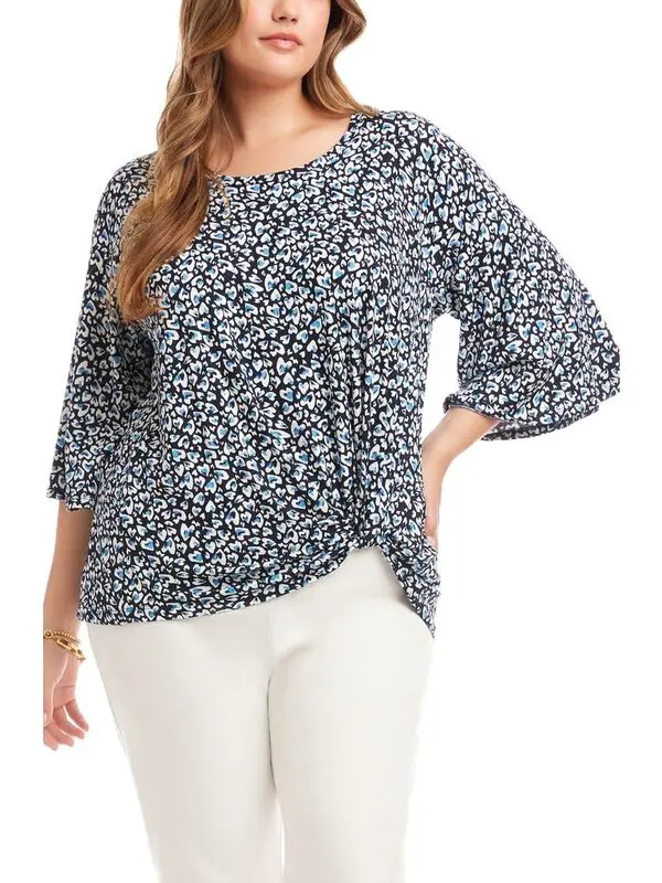 Karen Kane Heart Flare Sleeve Top - Print