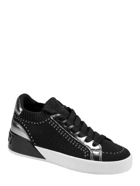 Dkny Mallory Studded Low-top Sneakers - Black