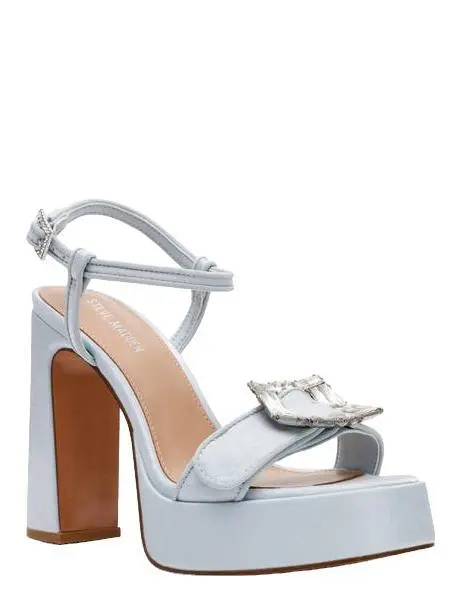 Steve Madden Liandra Platform Sandals - Blue Satin