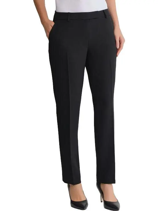 KASPER Straight Leg Trousers - Black