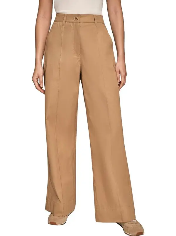Donna Karan New York Pintuck High-waist Wide-leg Pants - Fawn
