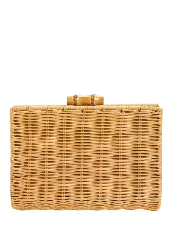 Pamela Munson Petite Rattan Clutch - Natural