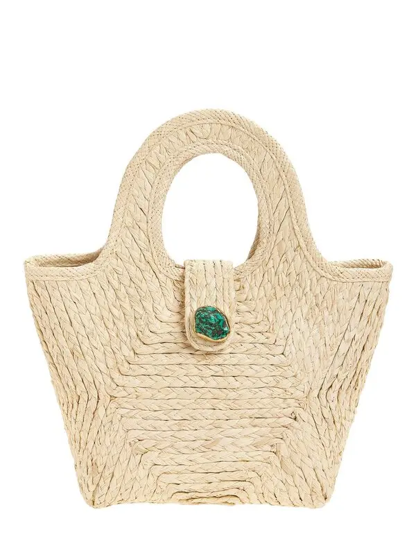 Pamela Munson The Petite Lulu Raffia Shoulder Bag - Natural