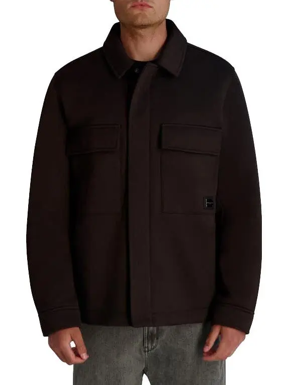 Karl Lagerfeld Twill Shirt Jacket - Brown