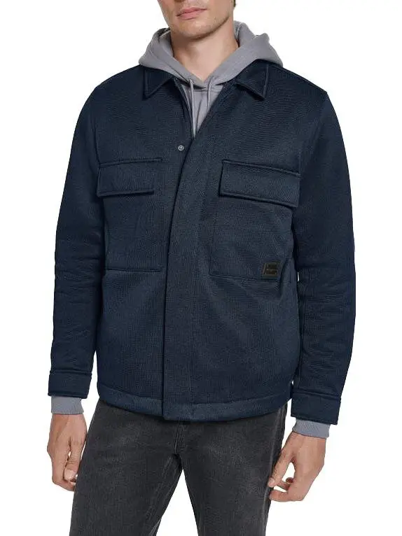 Karl Lagerfeld Paris Twill Shirt Jacket - Navy
