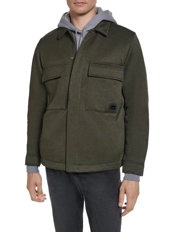 Karl Lagerfeld Paris Twill Shirt Jacket - Olive